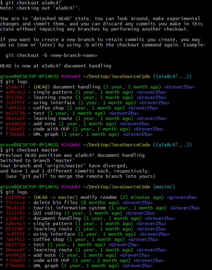 Git常用命令简介 | GroverZhu 札记